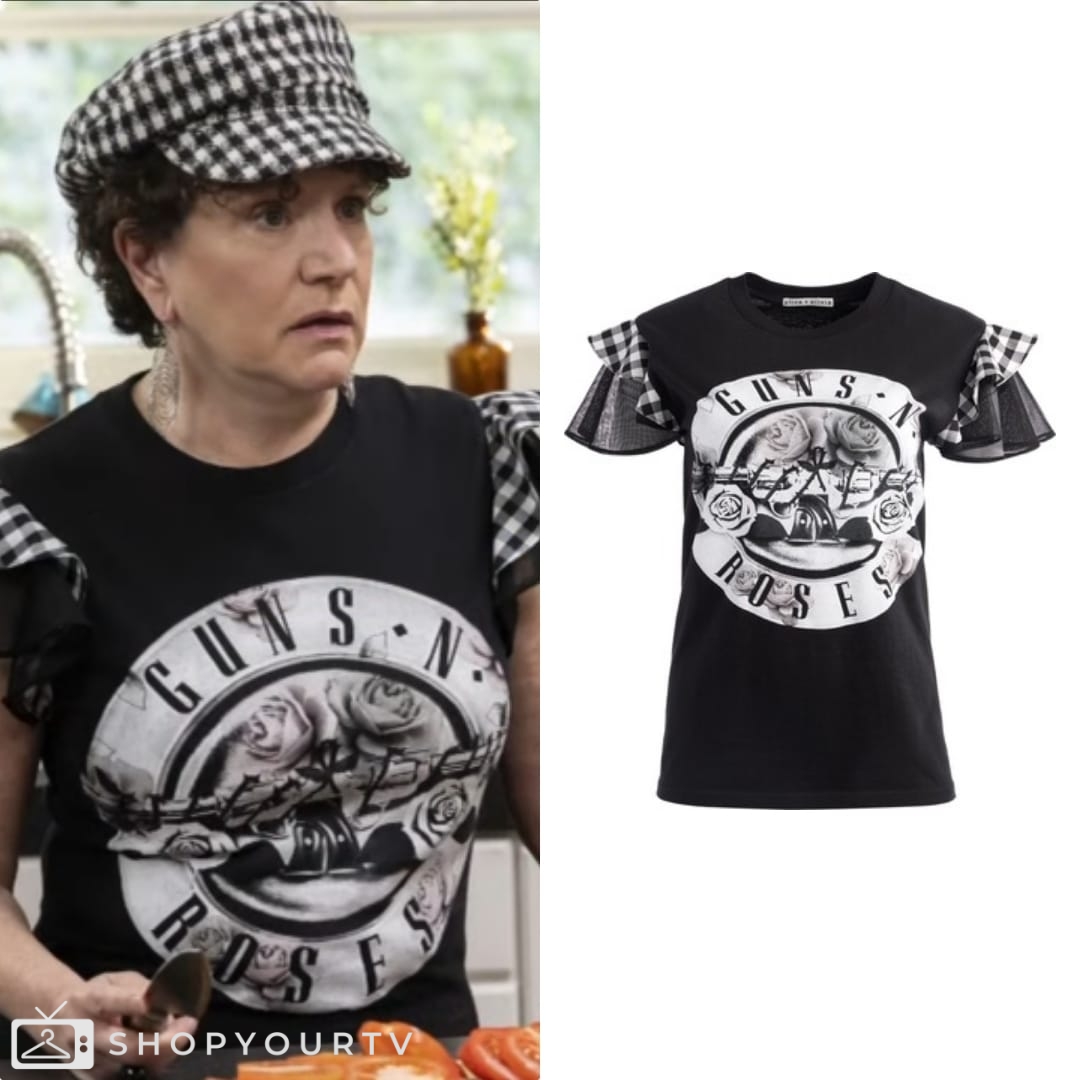 Live with Kelly and Mark: July 2024 Susie’s Guns N Roses Ruffled Top ...