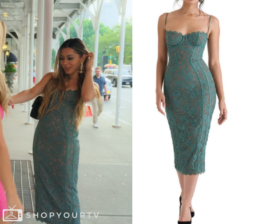 Owning Manhattan: Season 1 Episode 7 Jade's Lace Midi Dress | Shop Your TV