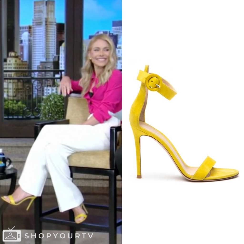 Live with Kelly and Mark: July 2024 Kelly’s Yellow Ankle-Strap Sandals ...