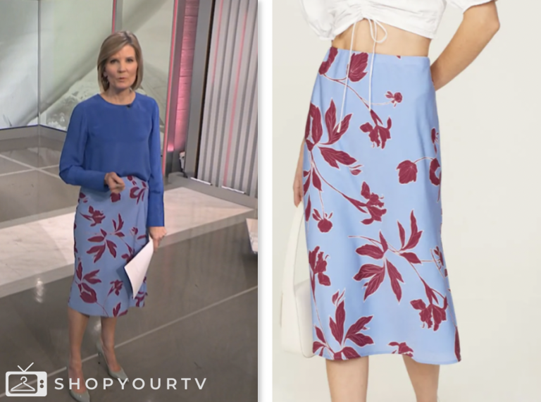 NBC News Daily: June 2024 Kate Snow's Navy Blue Floral Midi Dress ...