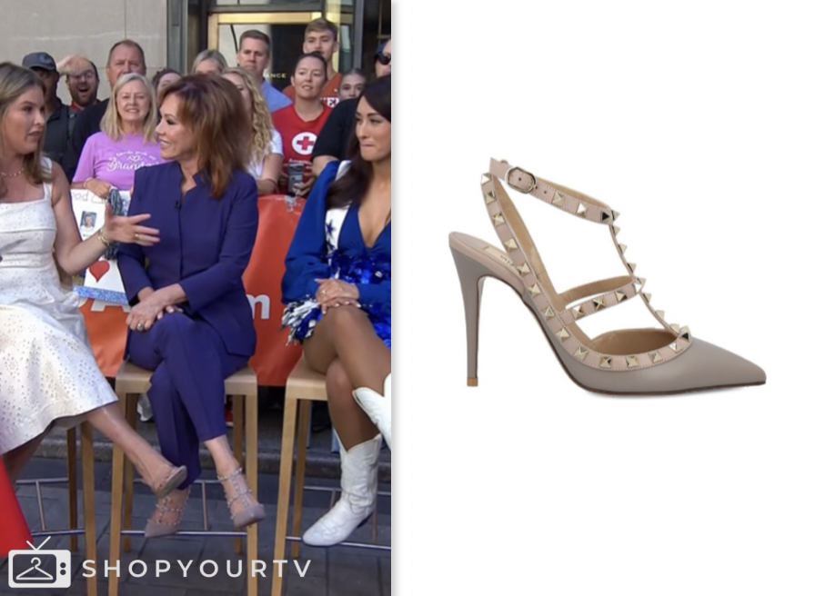 The Today Show: July 2024 Kelli Finglass's Beige Studded Heels | Shop ...