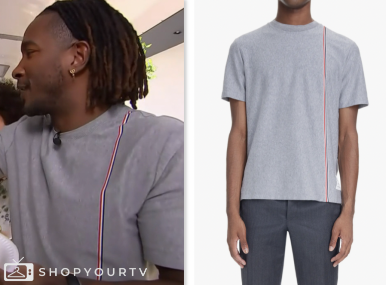 Access Hollywood: May 2023 Scott Evans's Blue and Green Printed Camp ...