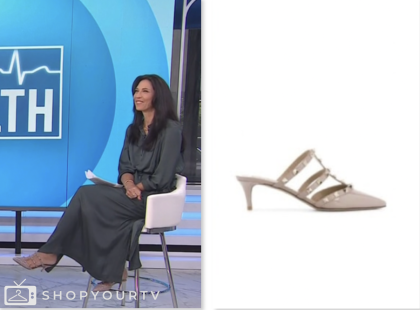 The Today Show: July 2024 Dr. Natalie Azar's Beige Studded Mules Heels ...