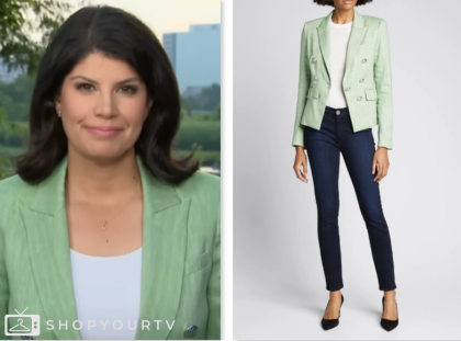 CBS Mornings: July 2024 Natalie Brand's Green Linen Blazer | Shop Your TV