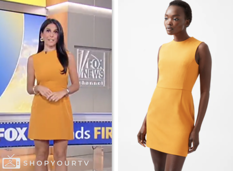 Fox and Friends: August 2020 Emily Compagno's White Ruffle Sheath Dress ...