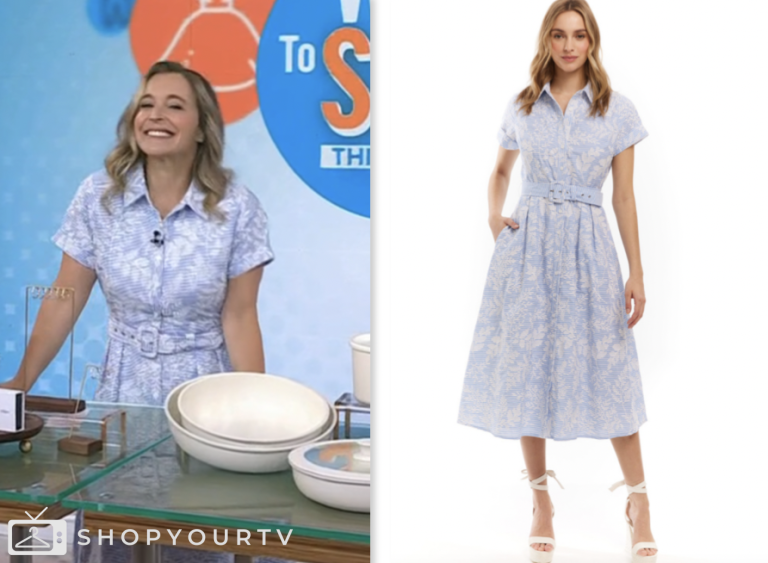 The Today Show: July 2024 Jenn Falik's Blue and White Floral Belted ...