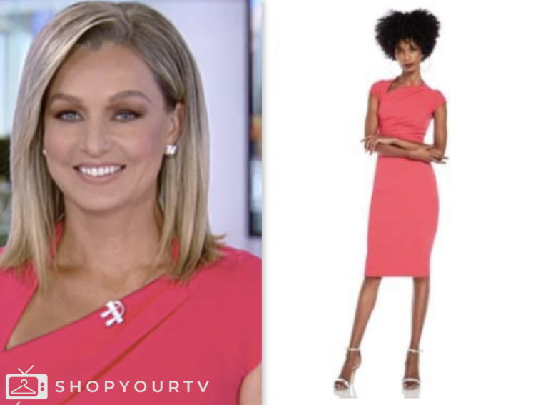 America Reports: July 2024 Sandra Smith's Pink and White Scallop Tweed ...