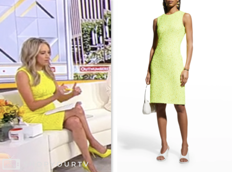 Outnumbered: July 2024 Kayleigh McEnany's Lime Yellow Tweed Sheath ...