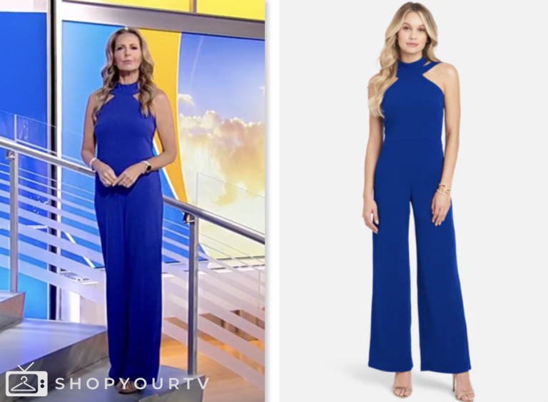 Fox and Friends: June 2024 Cheryl Casone's Navy Blue Bow Jumpsuit ...