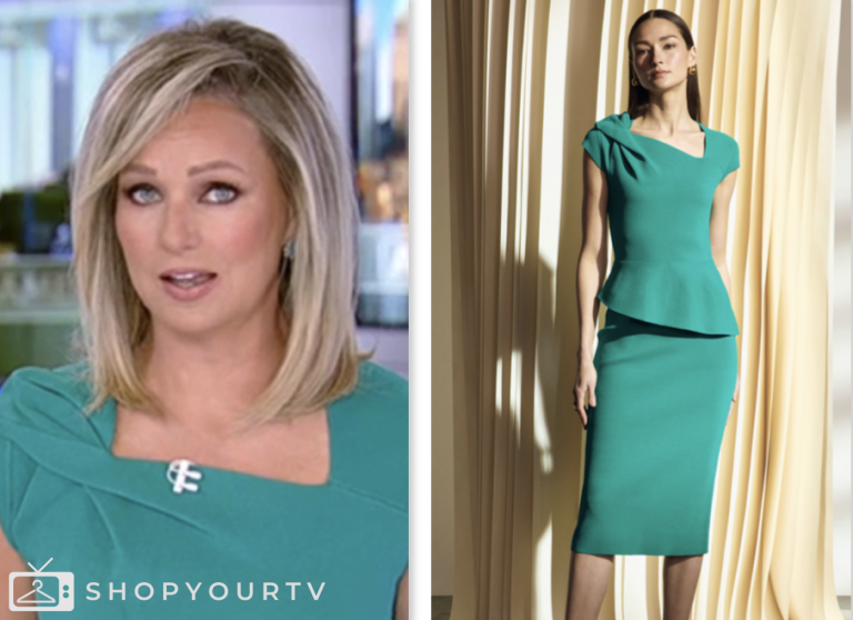 America Reports: June 2024 Sandra Smith's Pink Bell Sleeve Dress | Shop Your TV