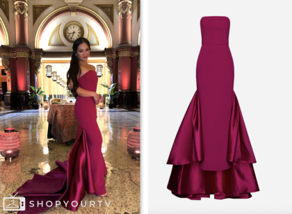 The Bachelorette: Season 21 Episode 3 Jenn Tran's Pink Strapless Gown ...