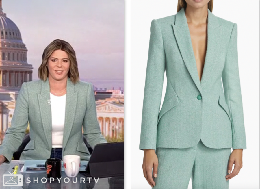 CNN This Morning: July 2024 Kasie Hunt's Green Wool Blazer | Shop Your TV