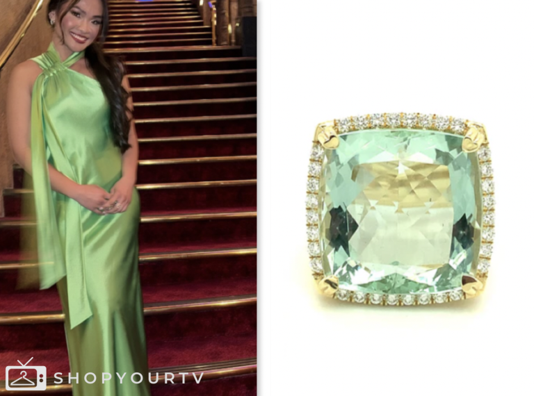 The Bachelorette: Season 21 Episode 4 Jenn Tran's Green Silk Gown ...
