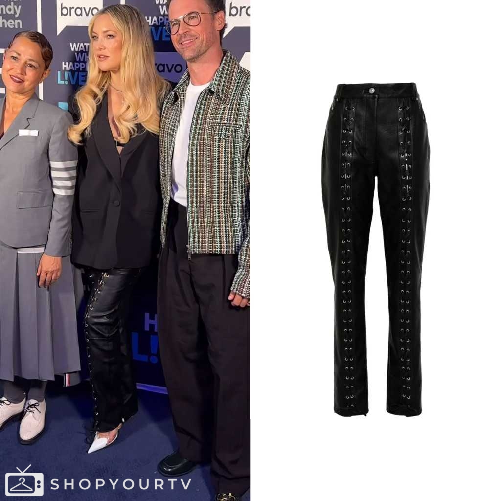 Watch What Happens Live: July 2024 Kate Hudson’s Lace-Up Faux Leather ...