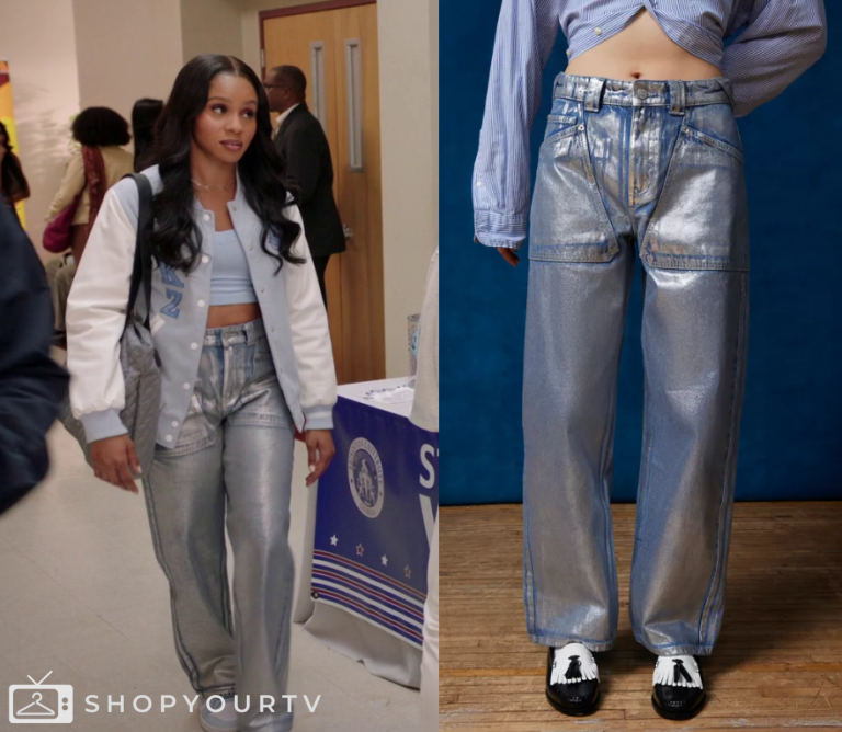 All American Homecoming: Season 3 Episode 2 Simone's Metallic Jeans ...