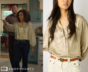 UnPrisoned: Season 2 Episode 7 Paige's Gold Blouse | Shop Your TV
