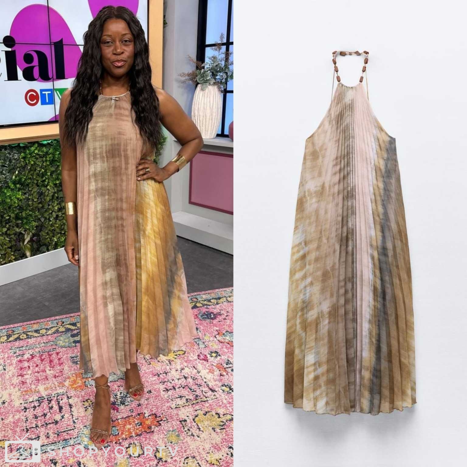 The Social: June 2024 Andrea Bain’s Halterneck Printed Maxi Dress ...