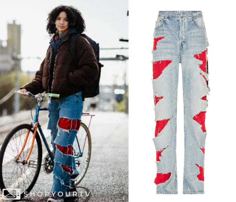 Swift Street: Season 1 Elsie's Denim & Red Ripped Jeans | Shop Your TV