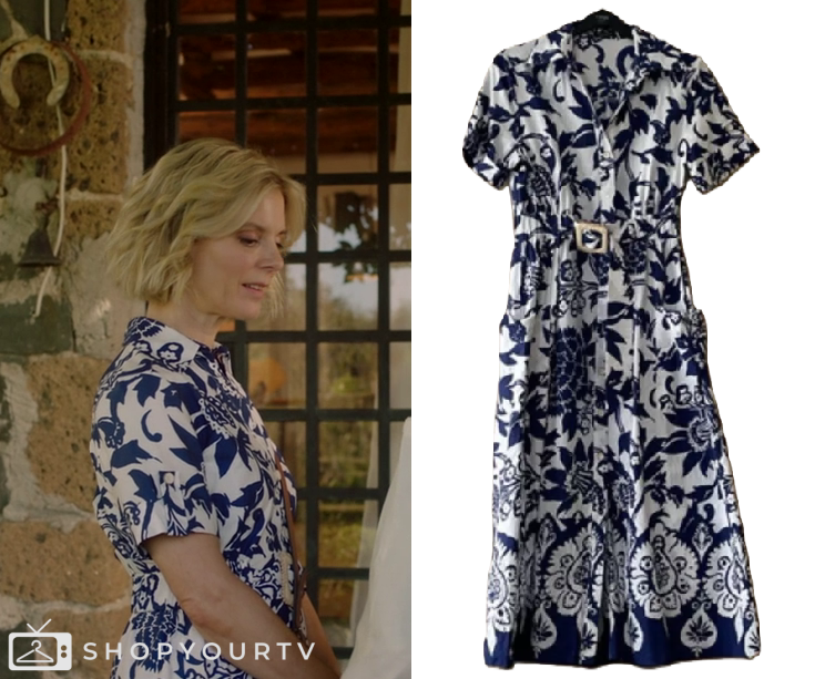 Signora Volpe: Season 2 Episode 1 Sylvia's Blue Floral Midi Dress ...