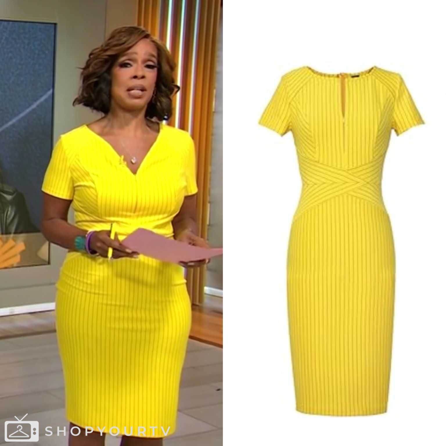 CBS Mornings: August 2024 Gayle’s Yellow Striped Dress | Shop Your TV