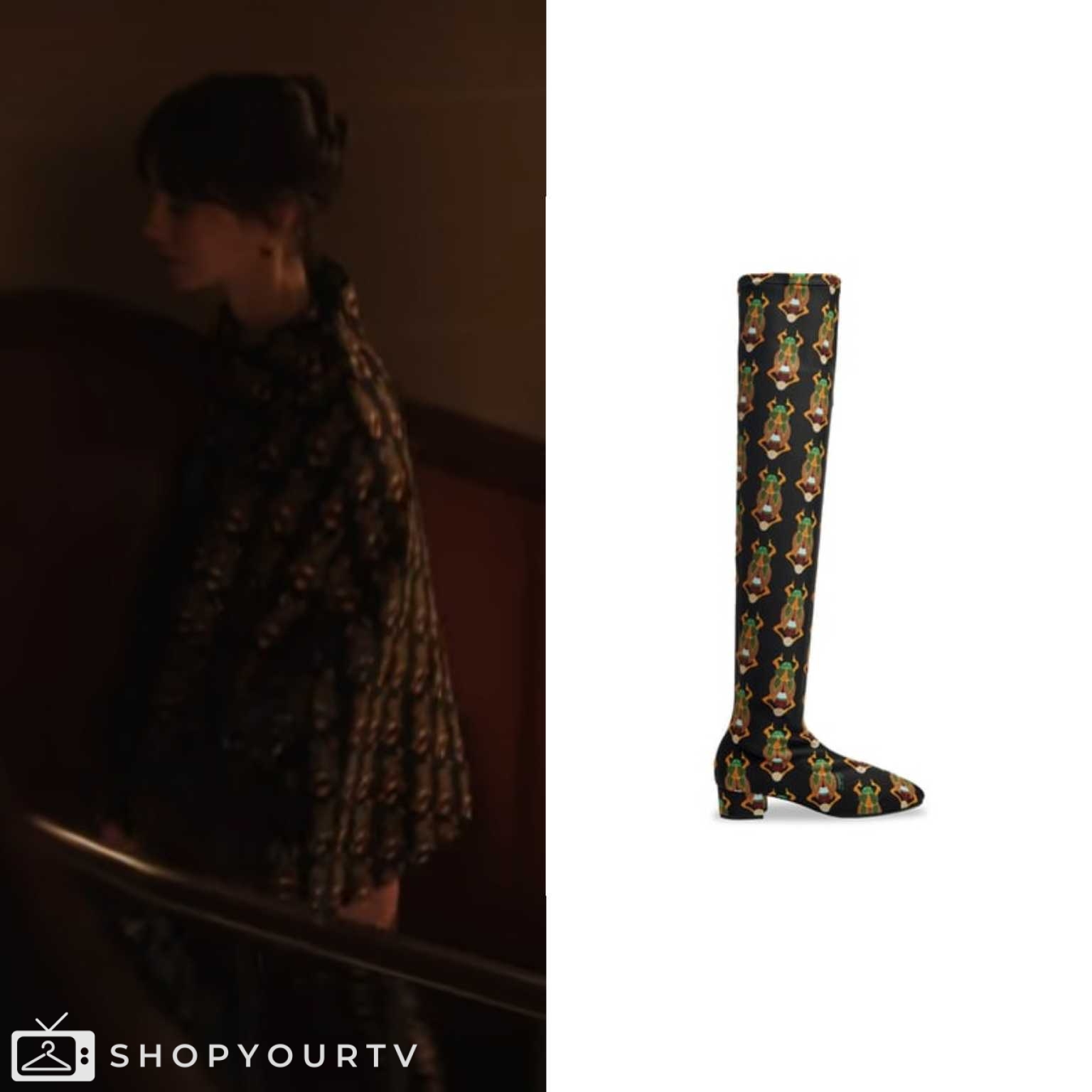 Emily in Paris: Season 4 Episode 4 Emily’s Printed High Knee Boots ...