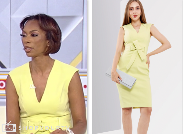 Outnumbered: August 2024 Harris Faulkner's Lime Yellow Tie Waist Sheath ...