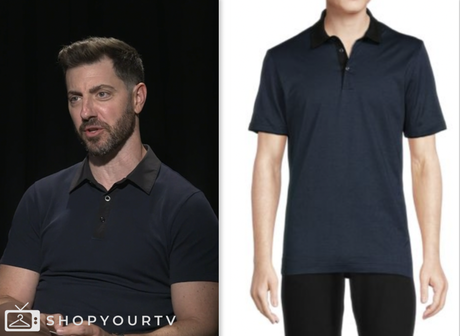 E! News: August 2024 Will Marfuggi's Navy Blue and Black Polo Shirt ...