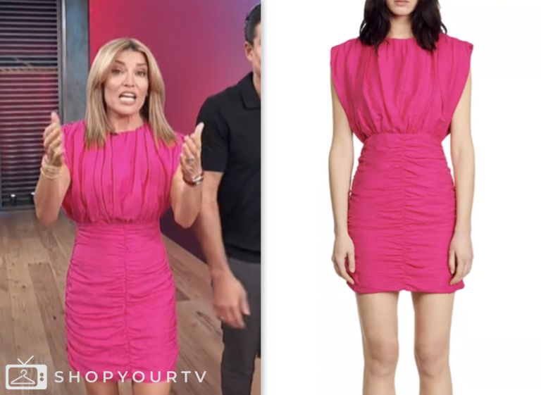 Access Daily: August 2024 Kit Hoover's Hot Pink Ruched Mini Dress ...