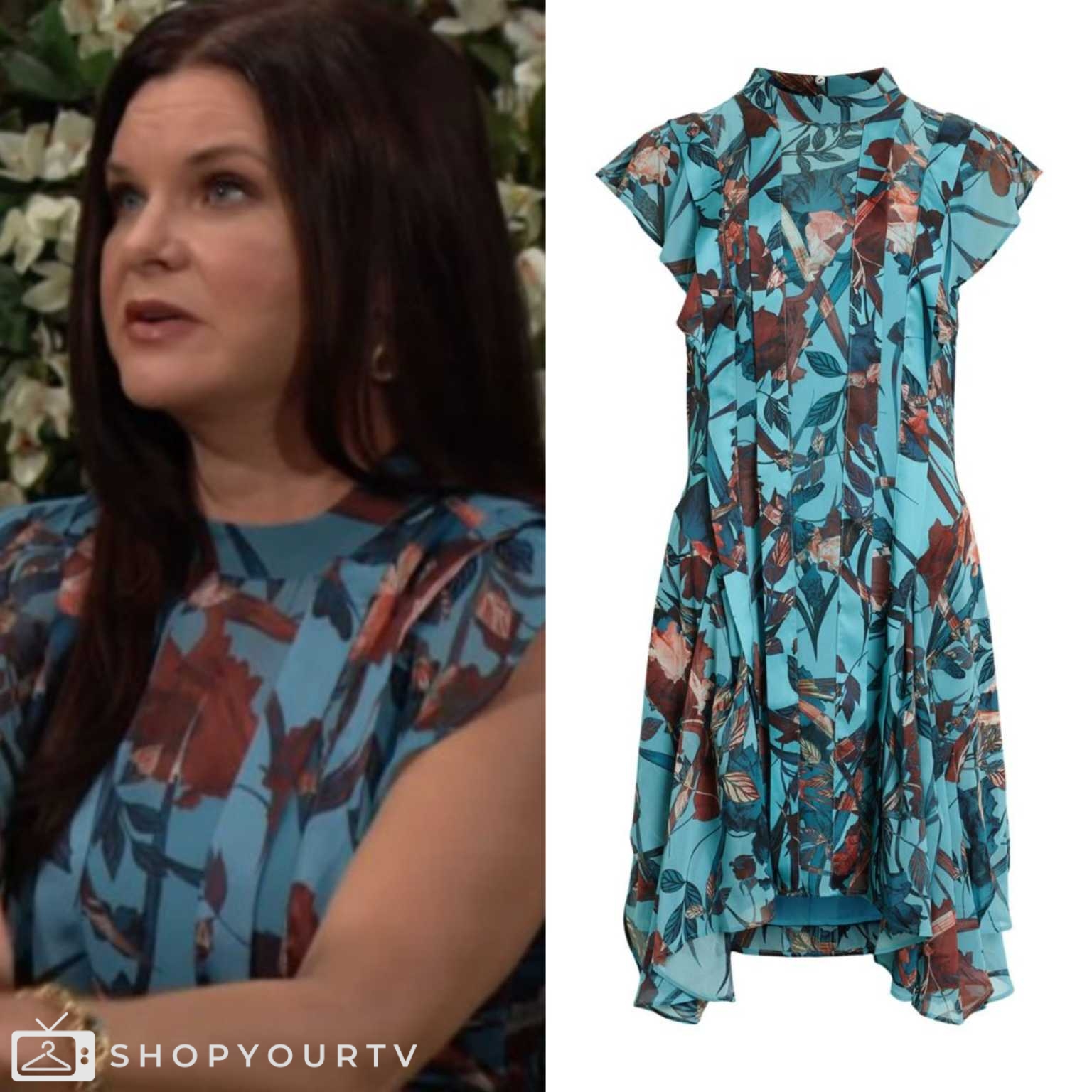 Bold and the Beautiful: August 2024 Katie’s Mock Neck Printed Dress ...