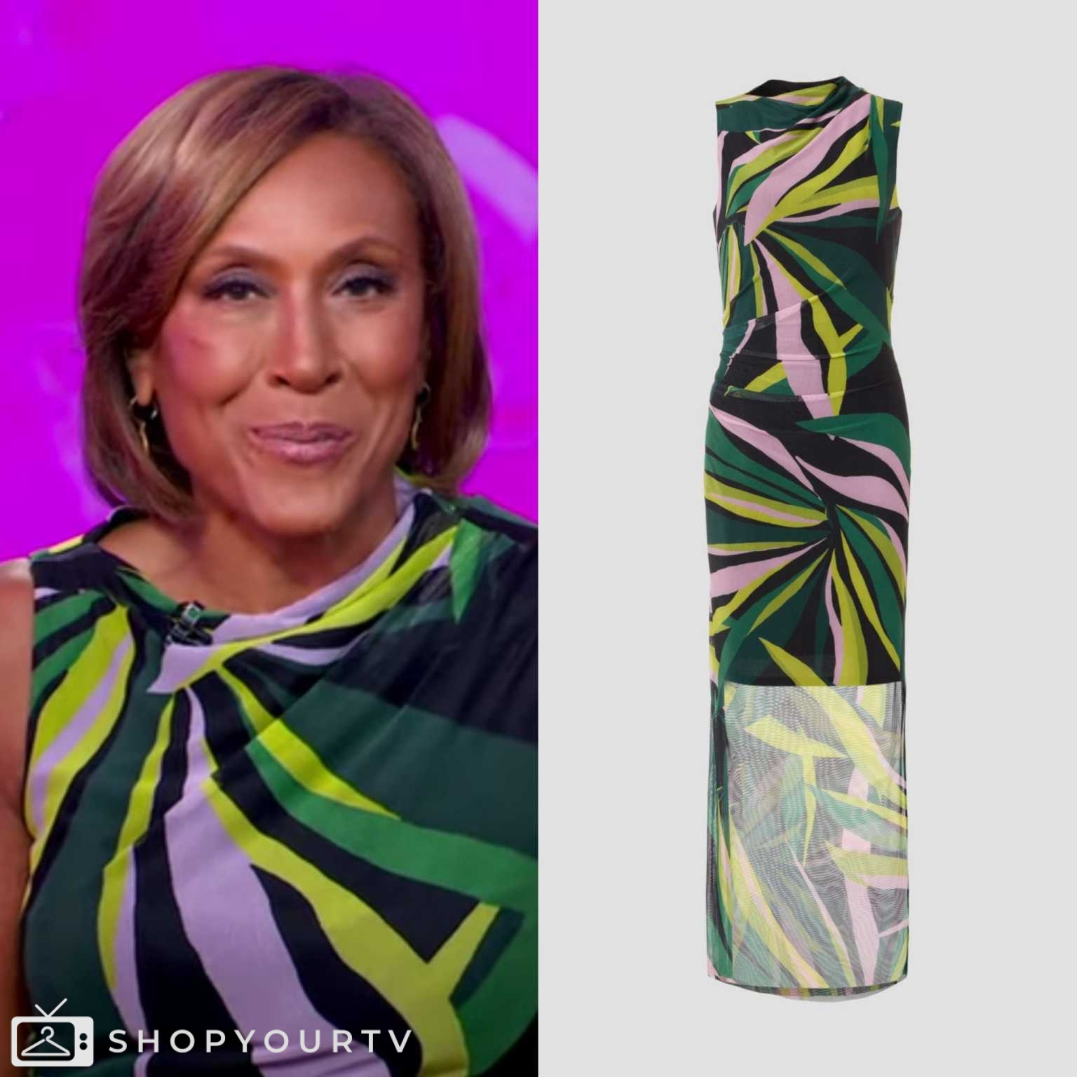 Good Morning America: August 2024 Robin’s Abstract Print Mesh Dress ...