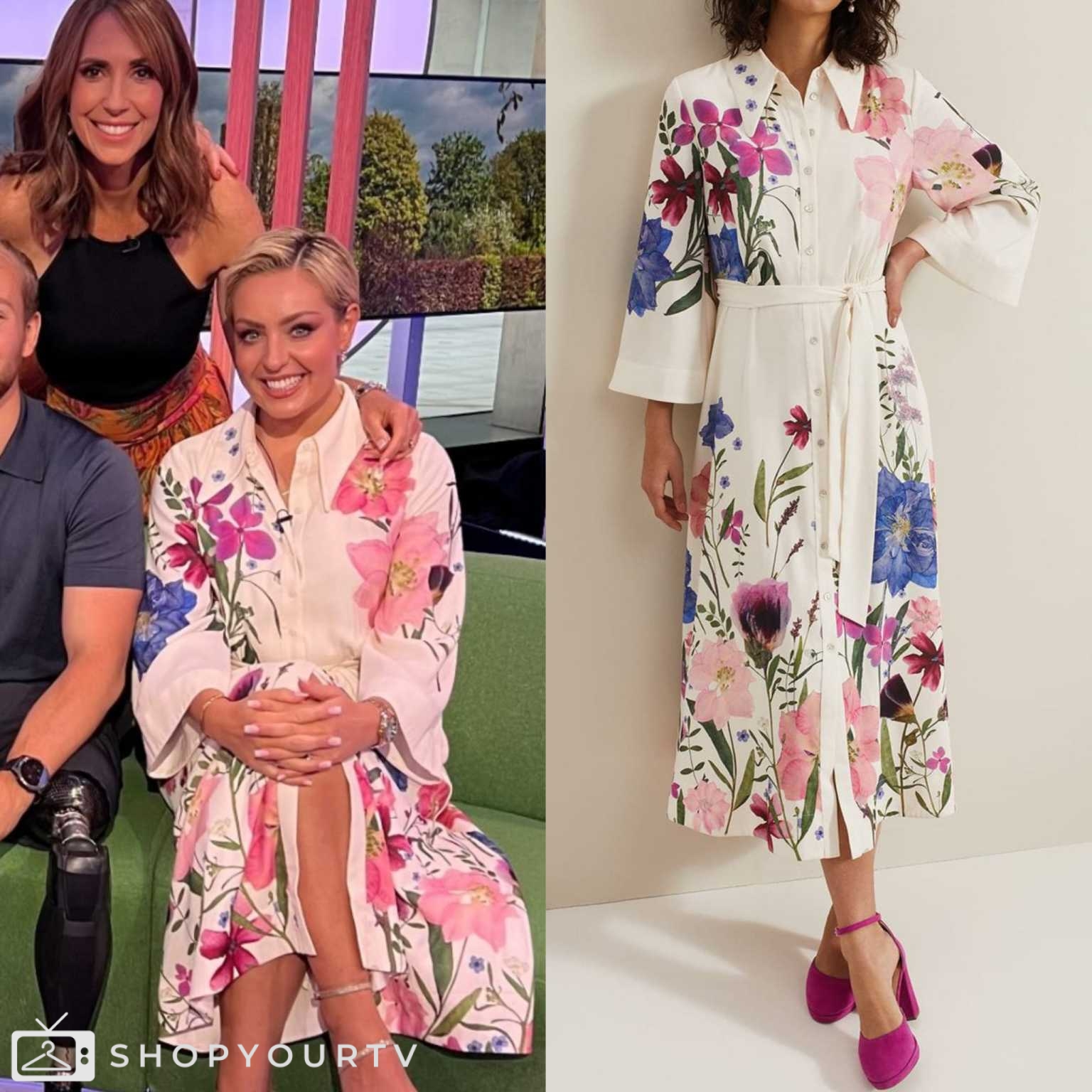 The One Show: August 2024 Printed Button Up Shirt Dress | Shop Your TV