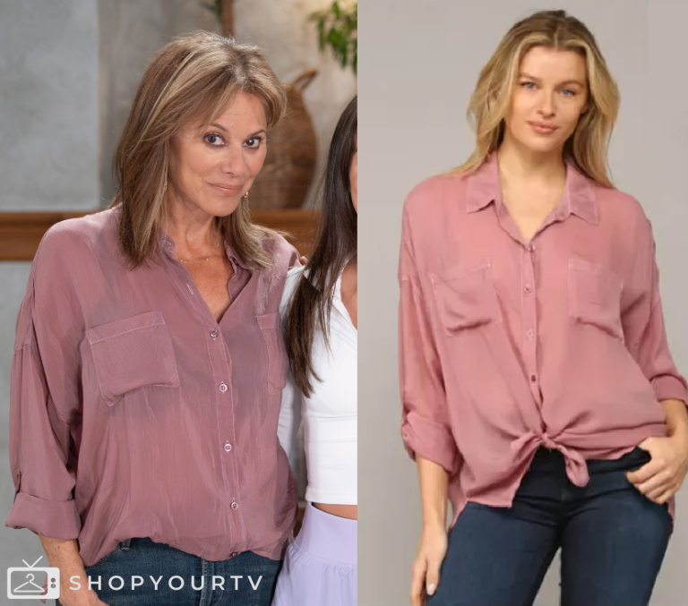 General Hospital: April 2024 Willow's Pink Off Shoulder Dress | Shop ...