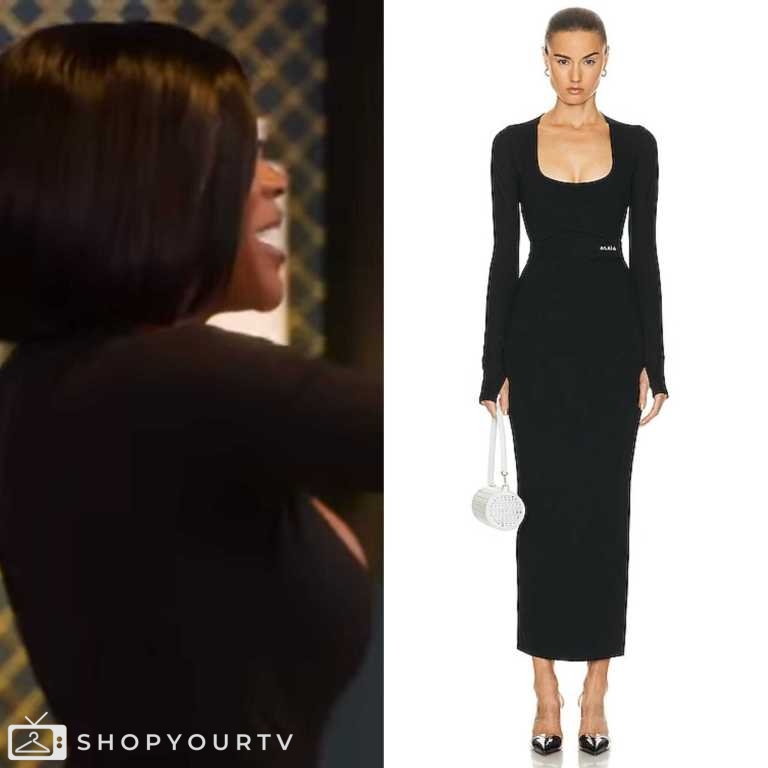 Selling Sunset: Season 8 Chelsea’s Black Long Sleeve Dress | Shop Your TV
