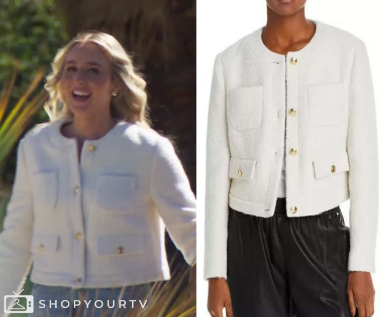 The Block AU: Season 20 Episode 1 Paige's White Collarless Jacket ...