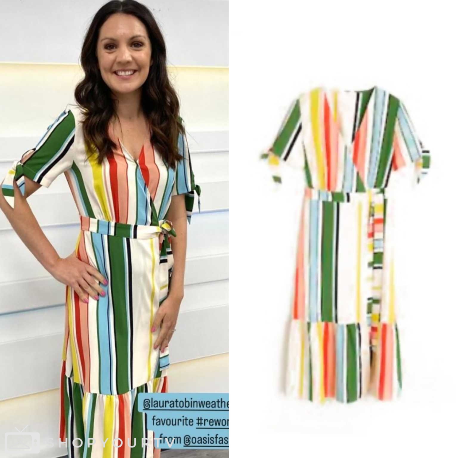 Good Morning Britain: September 2024 Laura Tobin’s Striped Wrap Dress ...