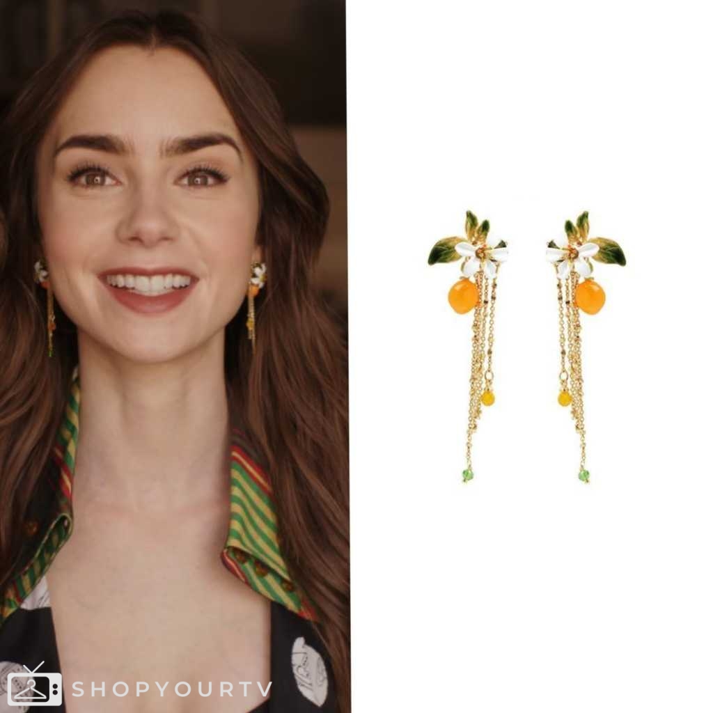Emily in Paris: Season 4 Episode 10 Emily’s Chain Earrings | Shop Your TV