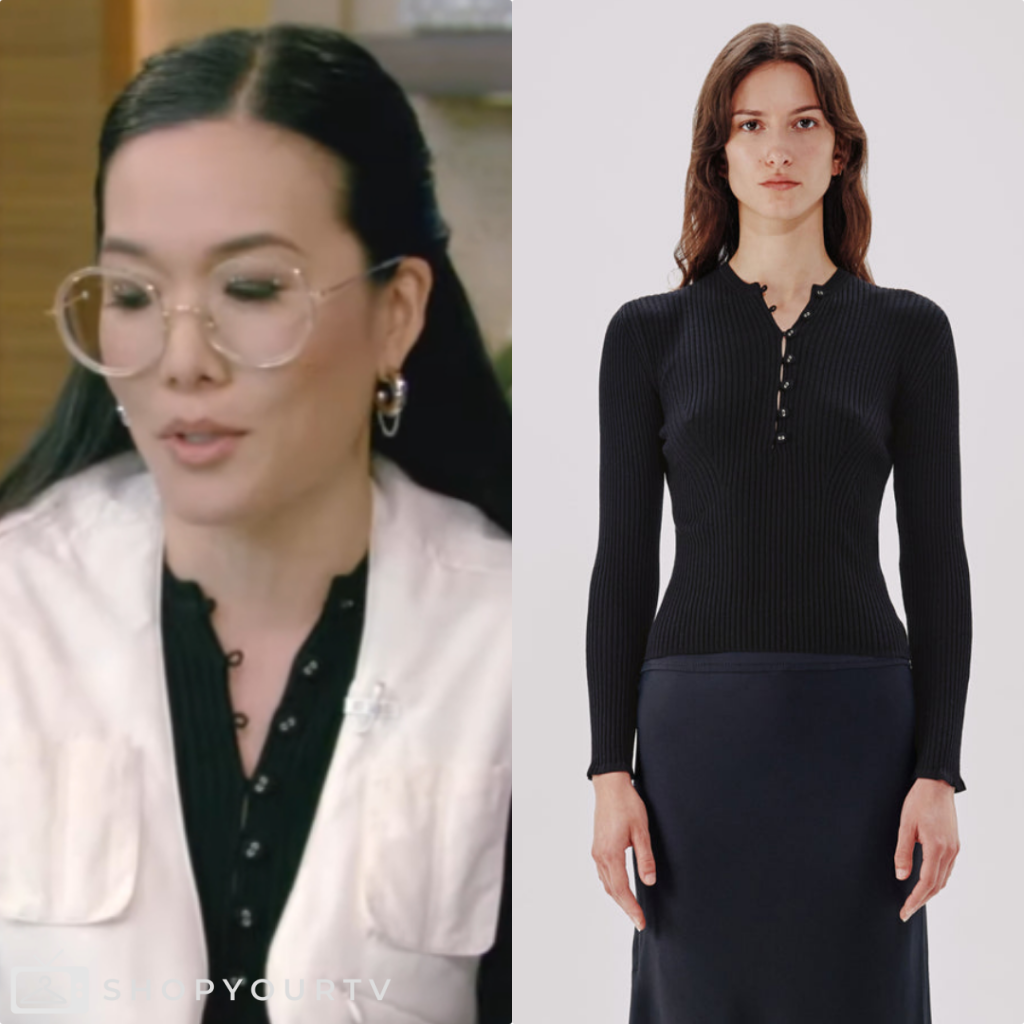 Live with Kelly and Mark: October 2024 Ali's Black Ribbed Henley Top ...