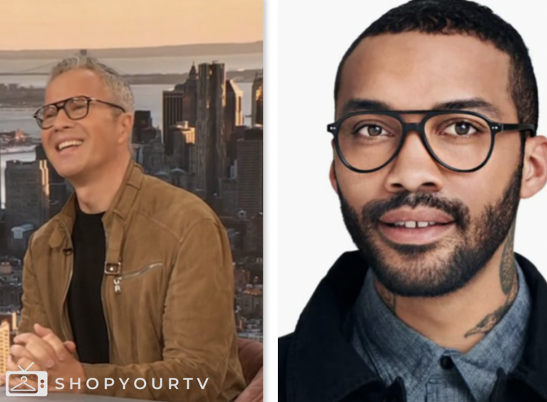 Drew Barrymore Show: October 2024 Reed Cowan's Black Aviator Eyeglasses ...