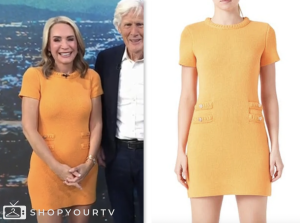 The Today Show: October 2024 Andrea Canning's Orange Tweed Mini Dress ...