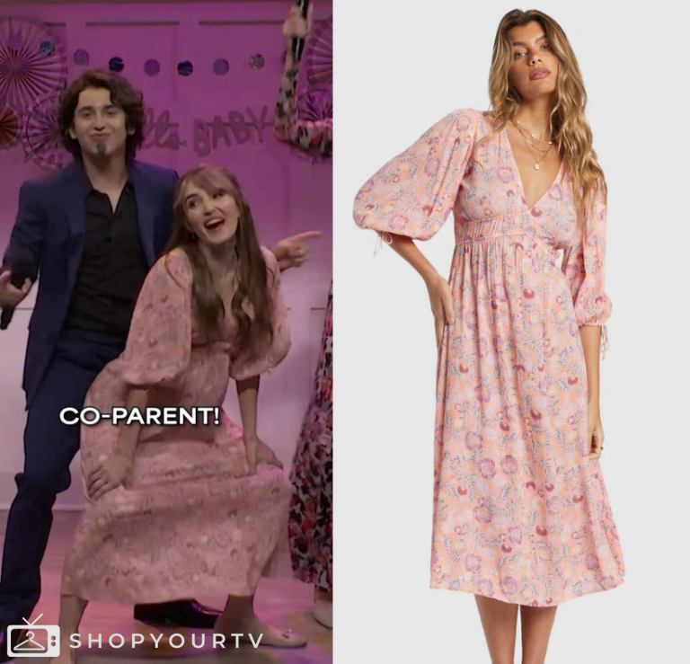 SNL: Season 50 Episode 7 Orange Floral MIdi Dress | Shop Your TV