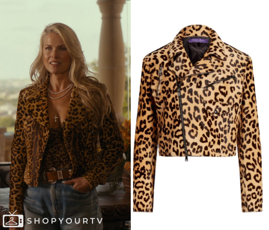 Landman: Season 1 Episode 6 Angela's Leopard Biker Jacket | Shop Your TV
