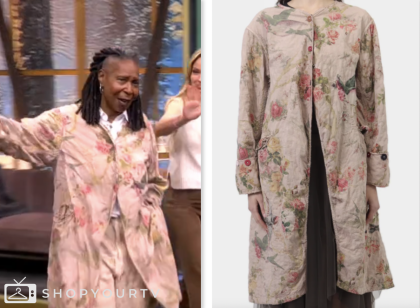 The View: December 2024 Whoopi Goldberg's Pink Floral Bird Jacket ...