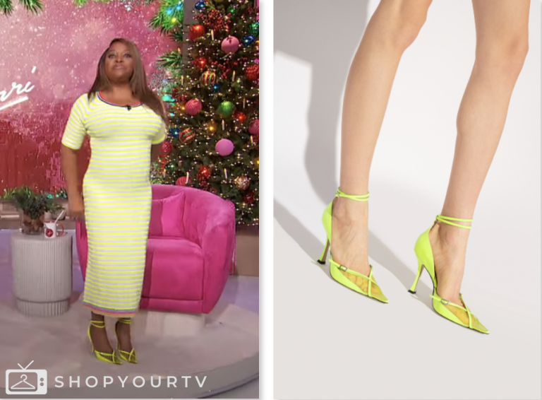 Sherri: December 2024 Sherri Shepherd's Lime Yellow Ankle Strap Heels ...
