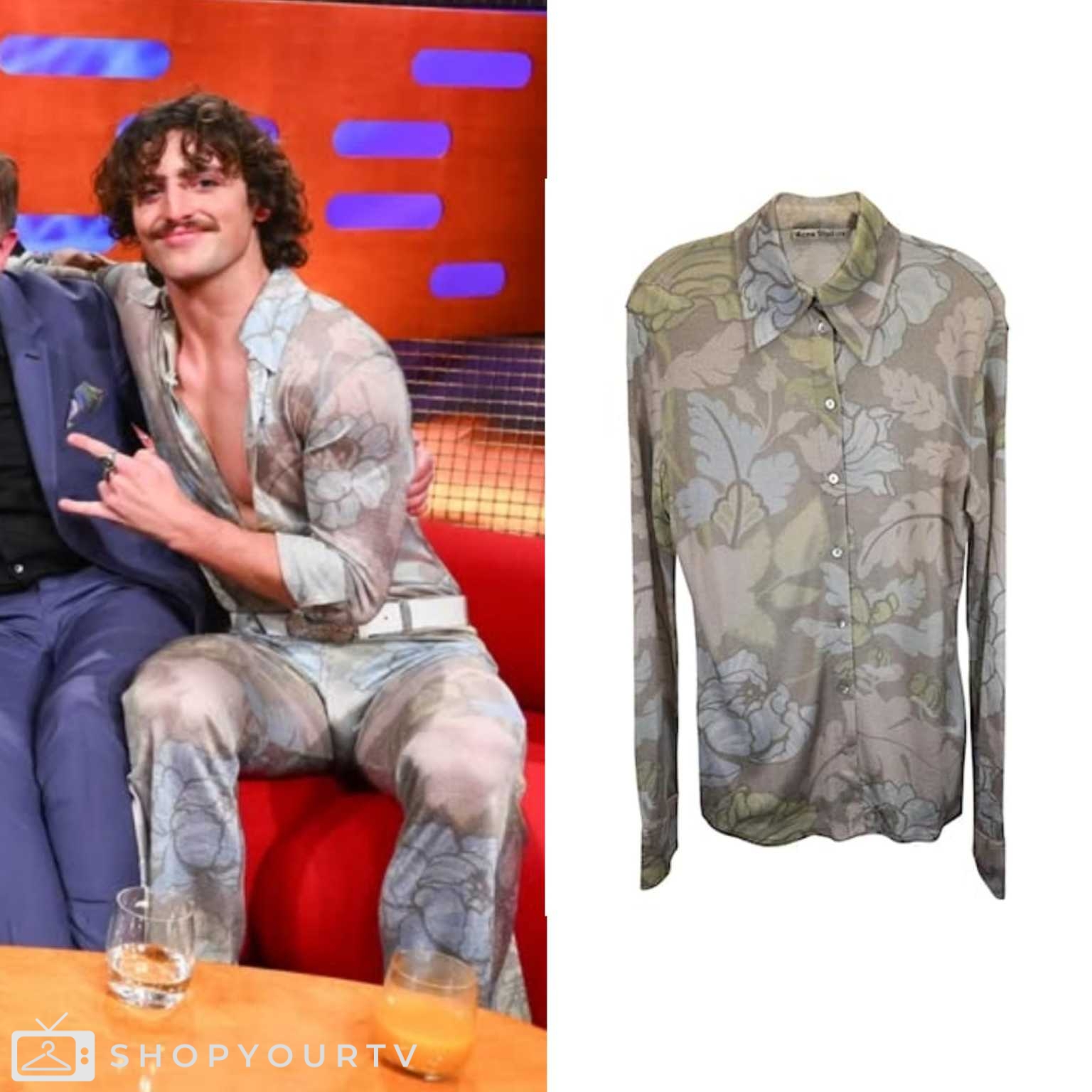 The Graham Norton Show: November 2024 Benson Boone’s Floral Lurex Shirt ...