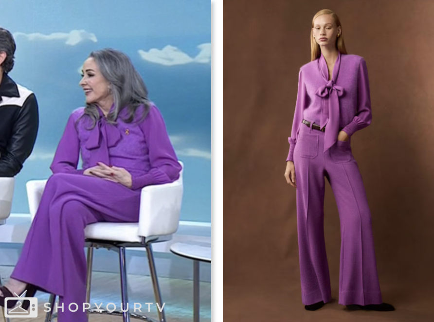 The Today Show: February 2025 Patricia Heaton's Purple Sweater Vest ...