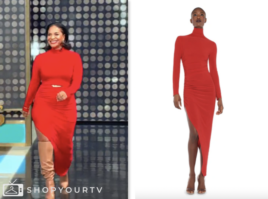 Tamron Hall Show: February 2025 Teedra Moses's Red Turtleneck ...