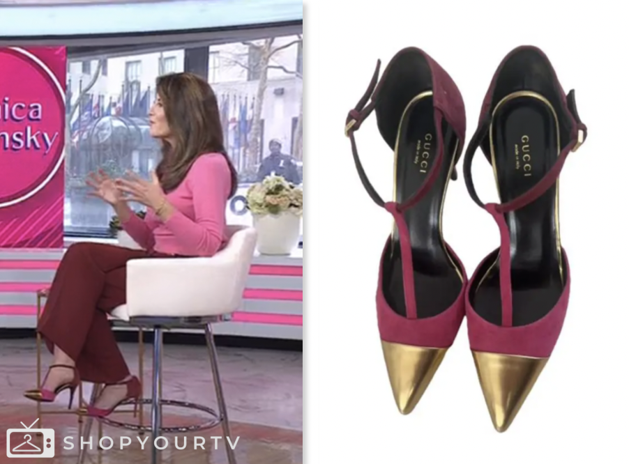 The Today Show: February 2025 Monica Lewinsky's Pink and Gold Suede T ...