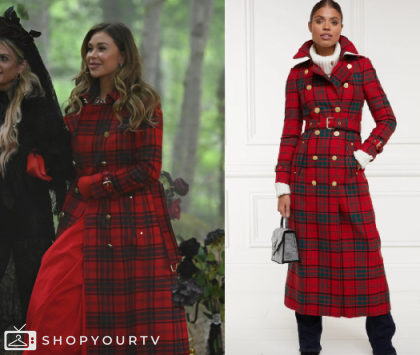 The Traitors US: Season 3 Episode 7 Gabby's Red Plaid Coat | Shop Your TV