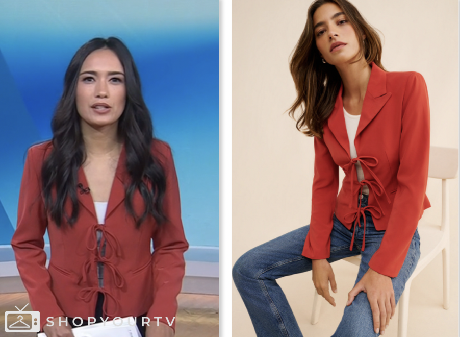 The Today Show: March 2025 Emilie Ikeda's Red Bow Blazer | Shop Your TV