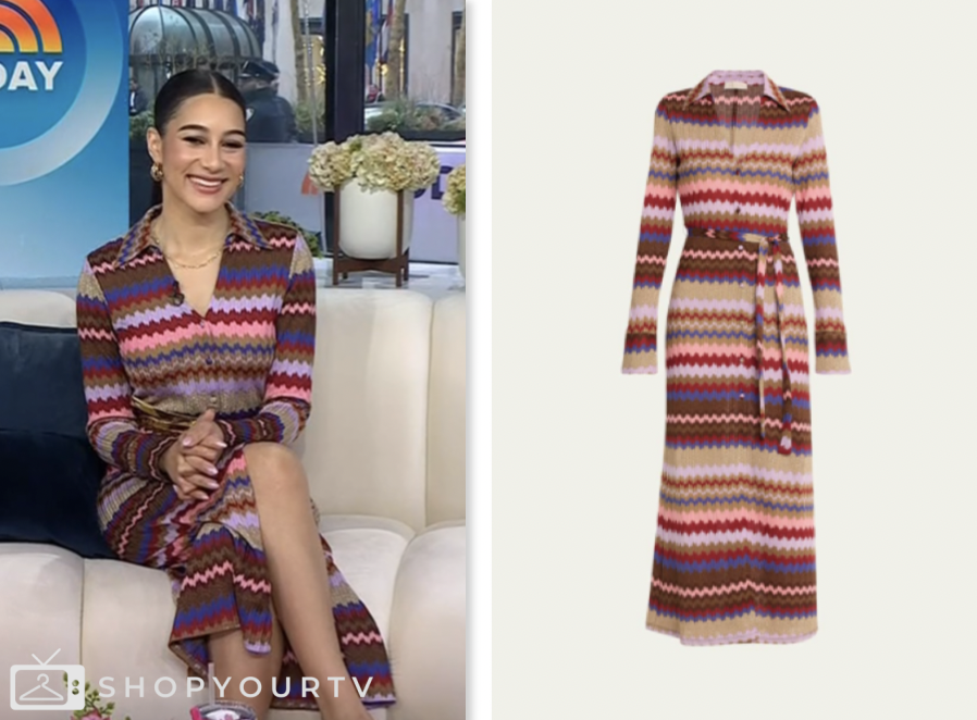 The Today Show: March 2025 Morgan Radford’s Chevron Zigzag Knit Midi ...